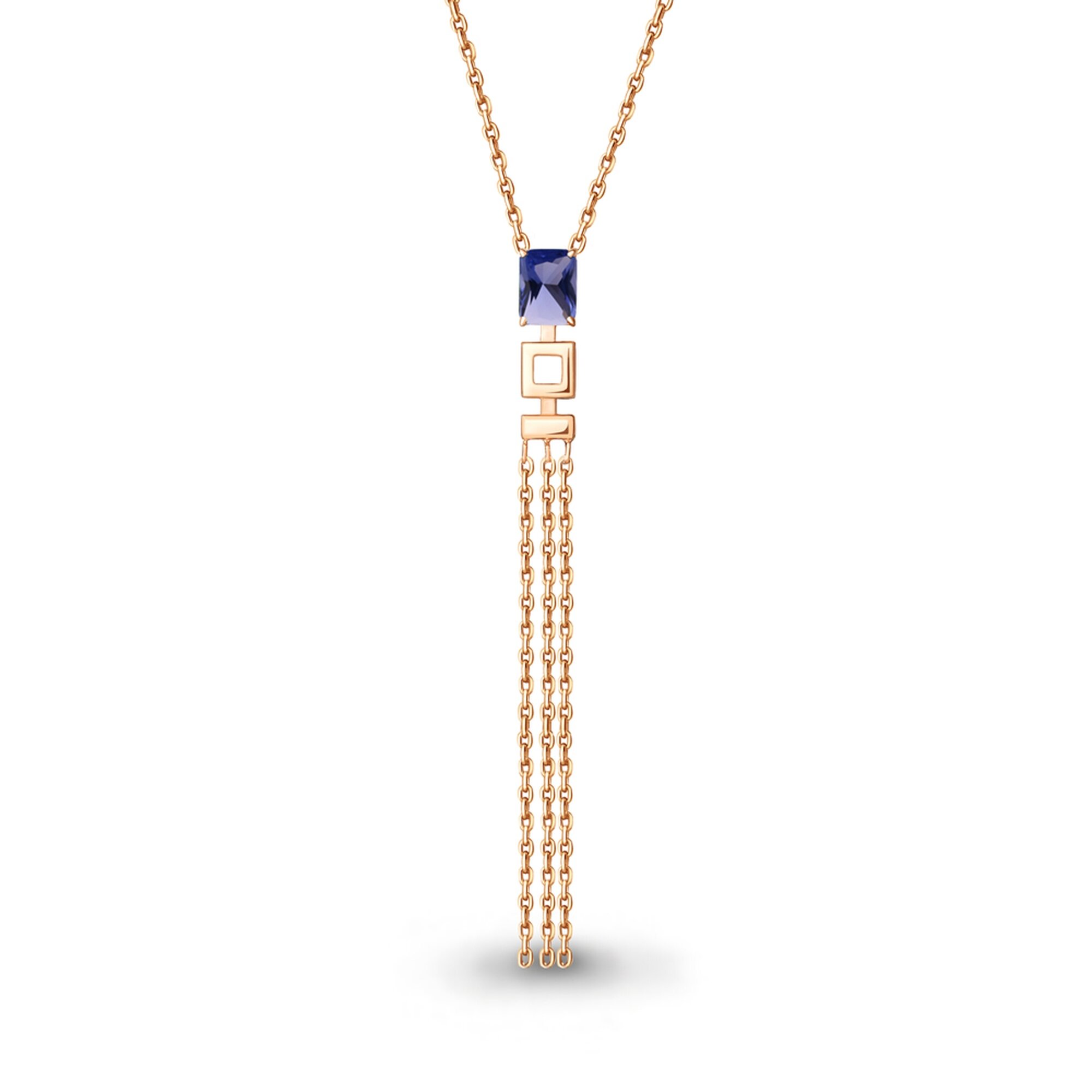 Колье, серебро, 925 проба, золочение, танзанит