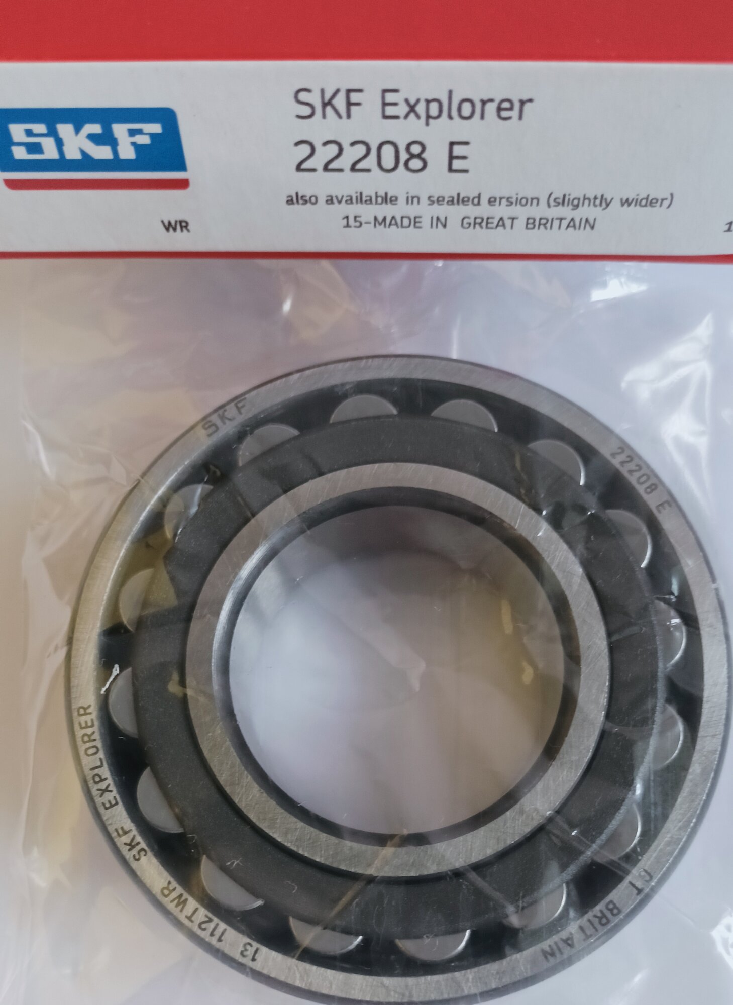 Подшипник SKF 22208 E роликовый радиальный сферический двухрядный ( 40х80х23)