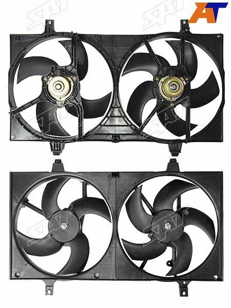 . SAT Диффузор радиатора в сборе для NISSAN ALMERA 00-06/PRIMERA 01-07