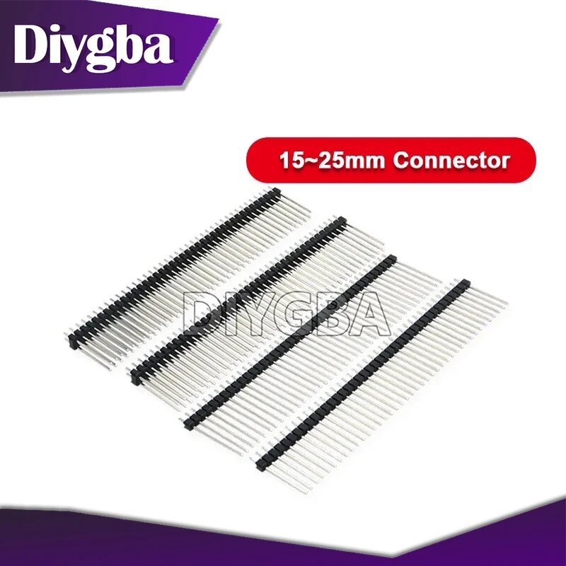 Однорядный двухрядный штыревой разъем 40-контактный черный 2,54 мм 2x40P 2.54MM 19MM