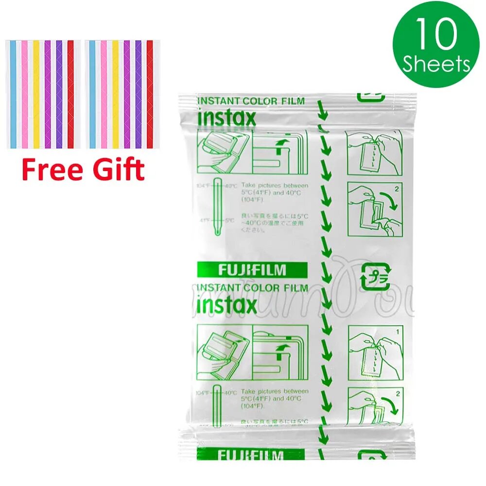 Для камеры моментальной печати Fujifilm Instax WIDE 210 200 300 100 500AF 10-200 листов Instax Mini WIDE Films Photo Paper (2025-07)