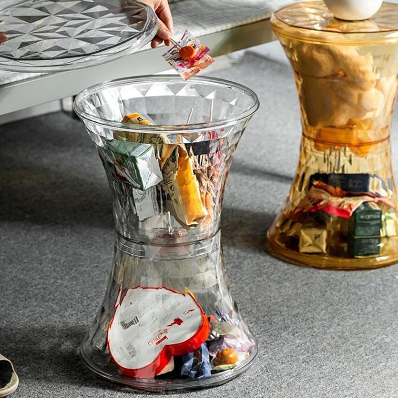 Табурет, табурет пластиковый，функция хранения，Прозрачный кристалл，Гостиная ванная универсальная，1 шт.