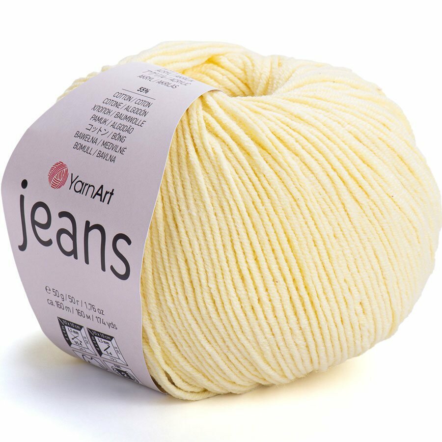 Пряжа Yarnart JEANS 67 св. желтый (10 мотков)