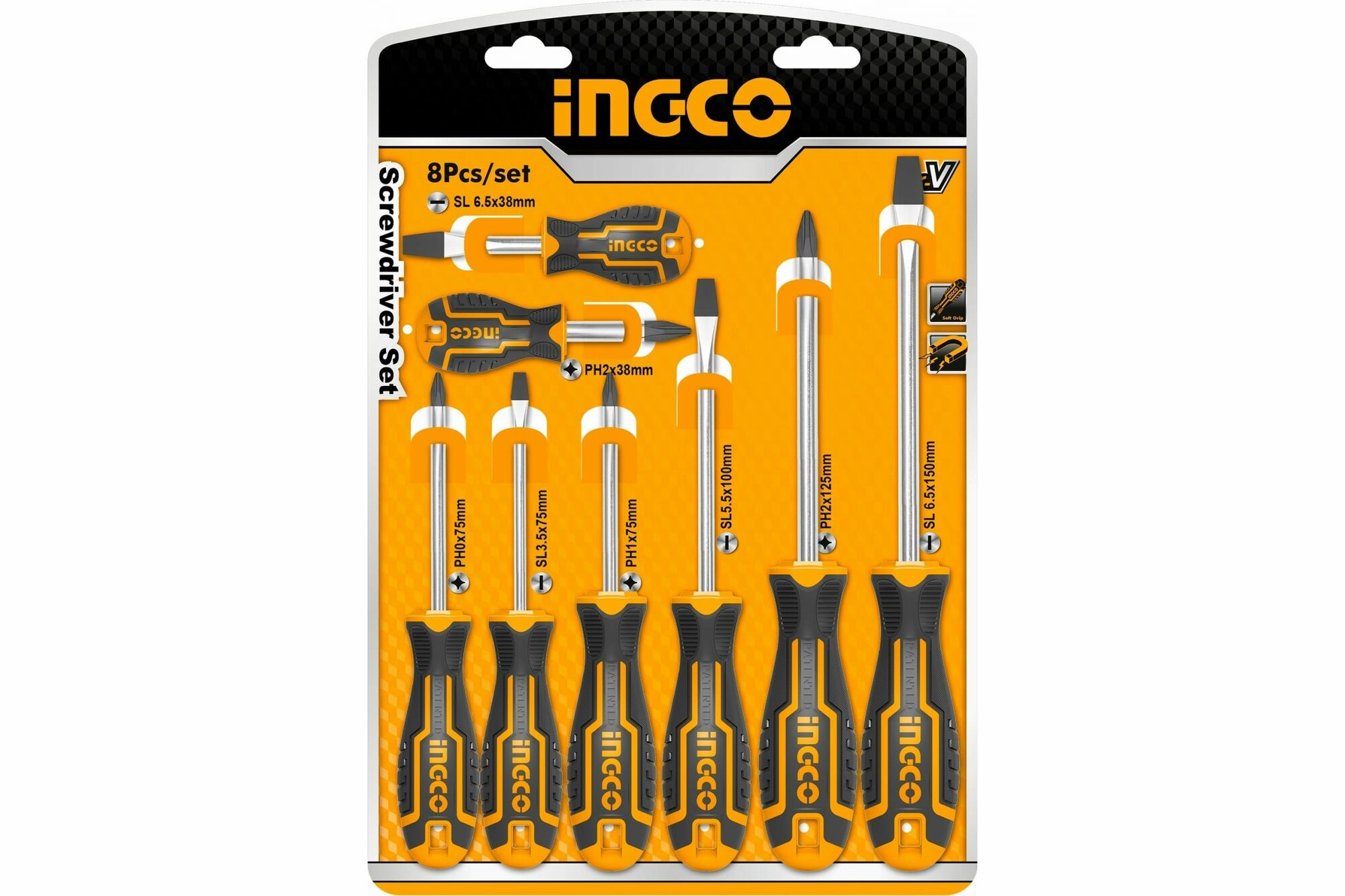 Набор отверток 8 шт INGCO INDUSTRIAL HKSD0828