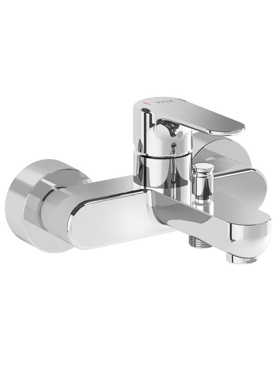 Смеситель для ванны/душа Vitra Root Round A42725EXP настенный, однозахватный, цвет: хром