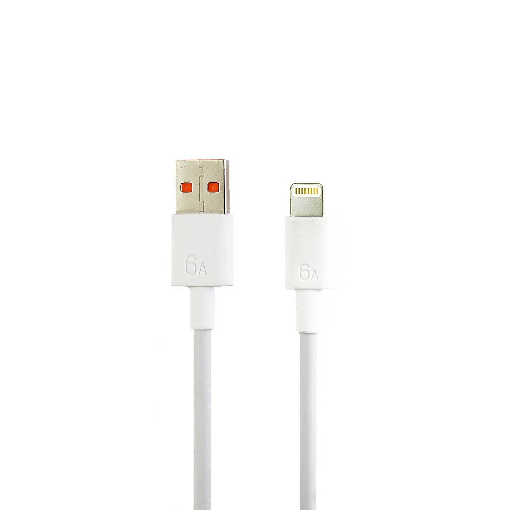 USB Дата-кабель 6А TPE USB-А Apple 8-pin 1 м, белый