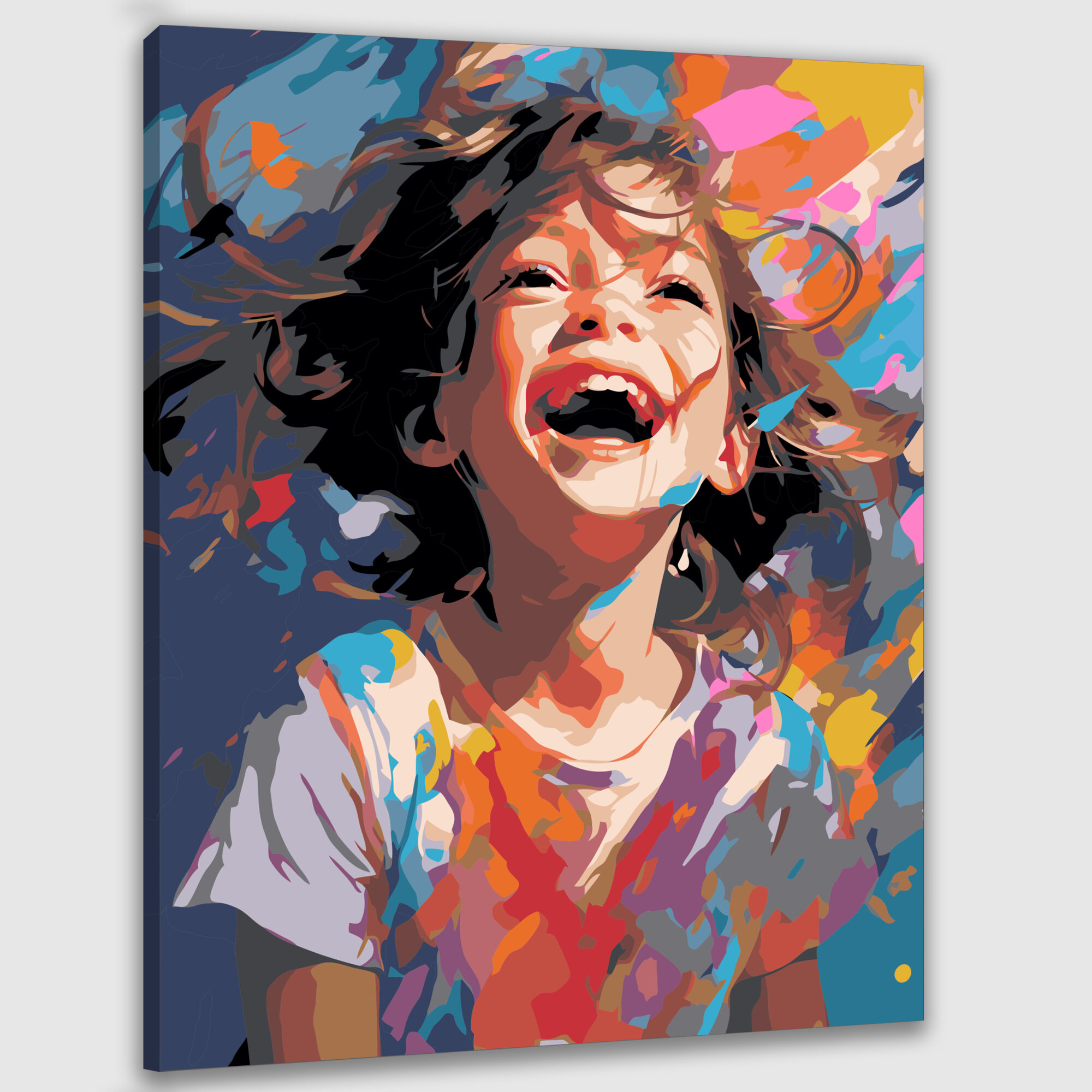 Картина по номерам 40x50 см, цифровое произведение иск, молодая девушка, улыбка, лицо, красочная палитра эмоций