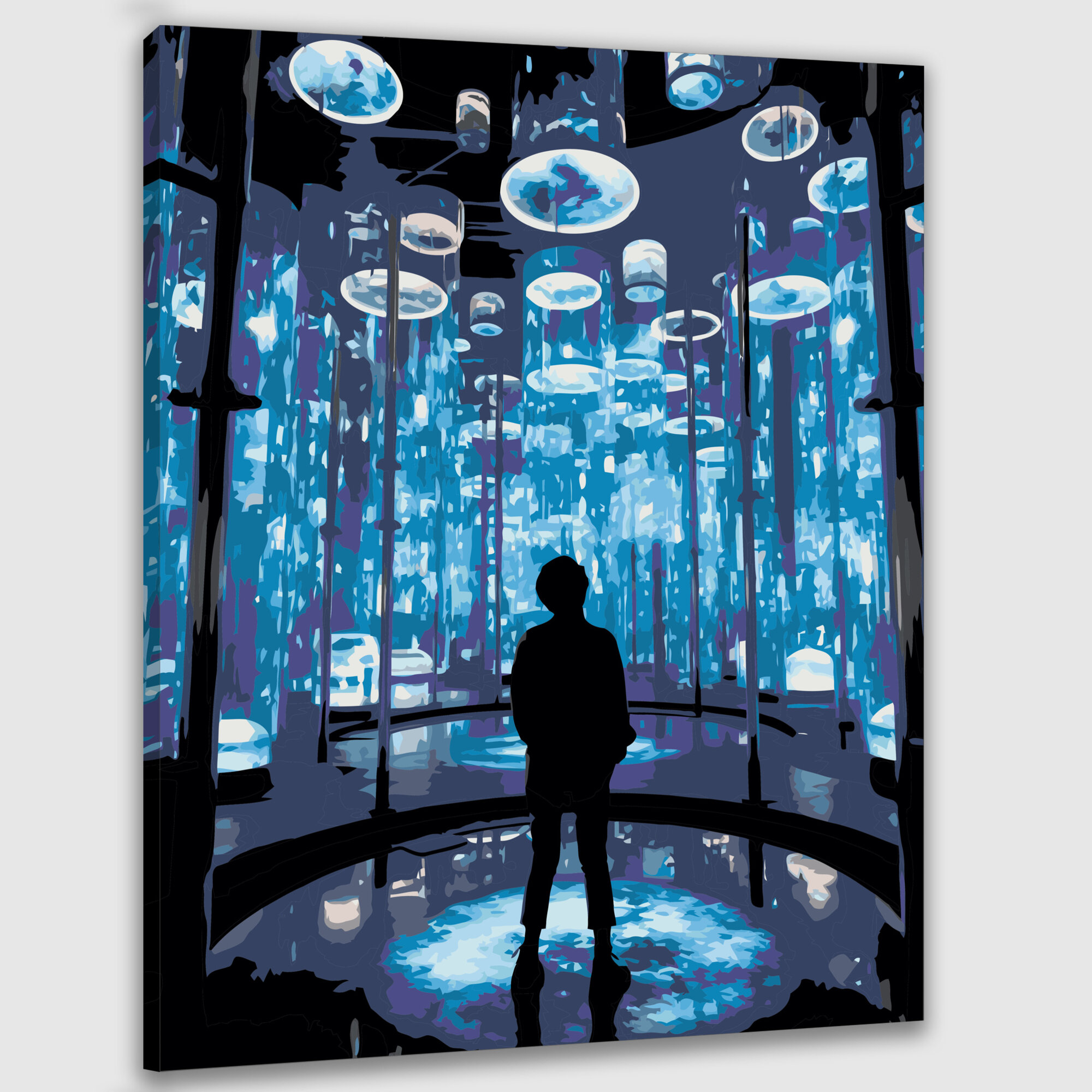 Картина по номерам 40x50 см, футуристическая инсталляц, капсула времени, интерактивные элементы, сенсорные экраны