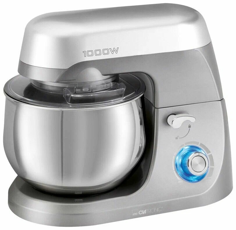 Миксер Clatronic Titan KM 3709, нержавеющая сталь, 5 л, 1000Вт, импульсный, 7 скоростей