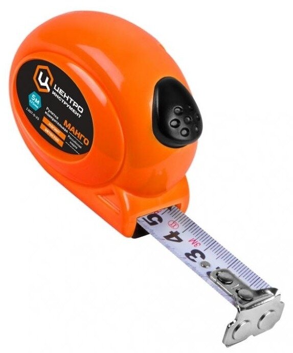 Измерительная рулетка Центроинструмент Манго с магнитом, корпус из пластика, стальная лента, 8м / строительство и ремонт