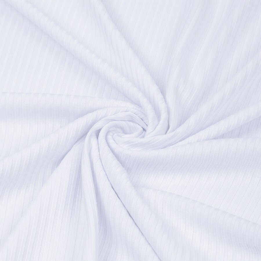 Ткань трикотаж лапша 320 г/м² 62% пэ, 30% вискоза, 8% спандекс шир.160 см С.1906.11 цв. белый уп.1,5м