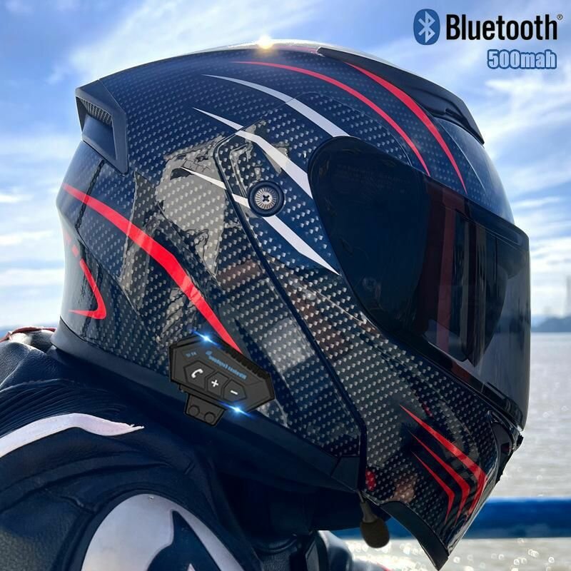 Мотошлем с гарнитурой