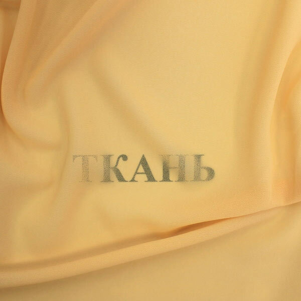 Ткань "Шифон-Креп", плательная, желтая, 3% эластан и 97% полиэстер — фото 1