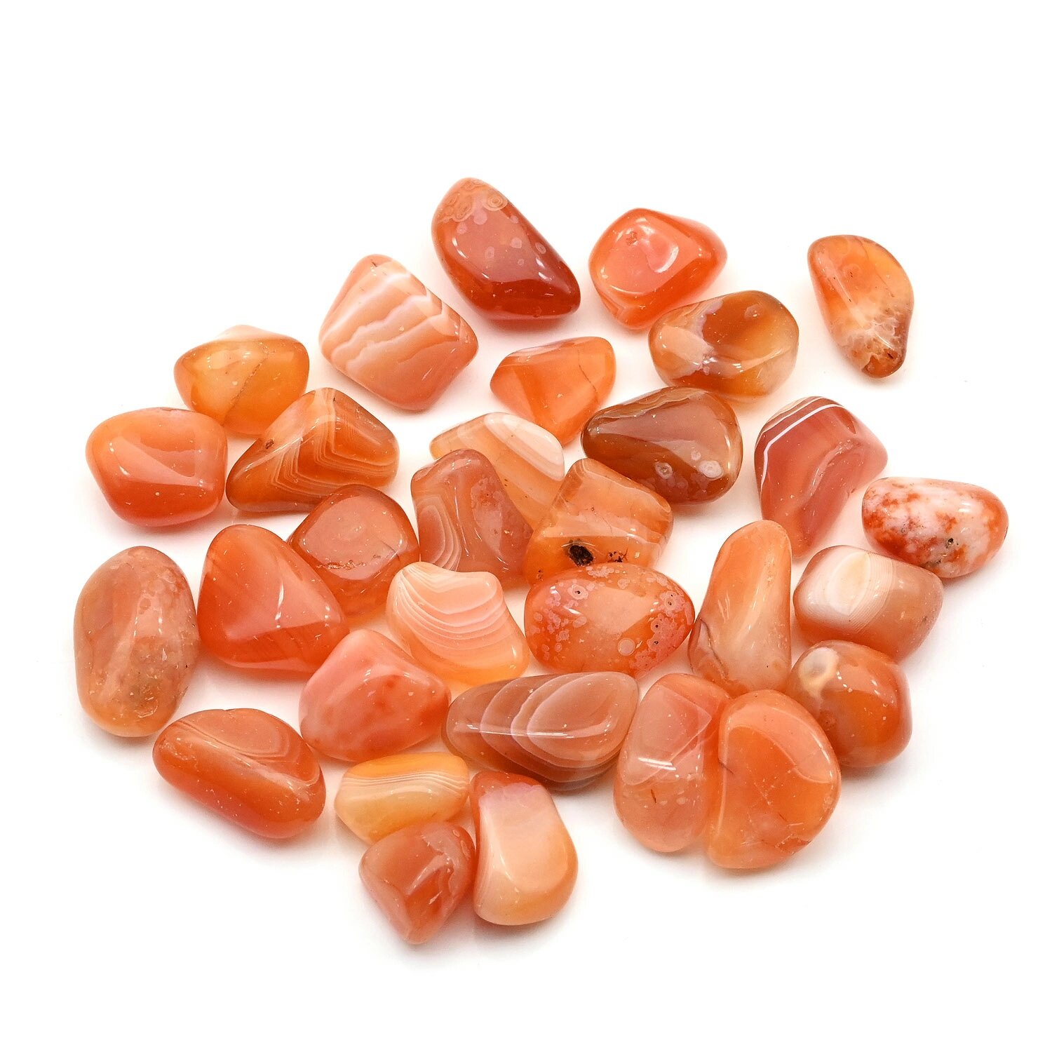 Сердолик полосчатый галтовка фракция 10-25мм, упаковка 100г (S) .