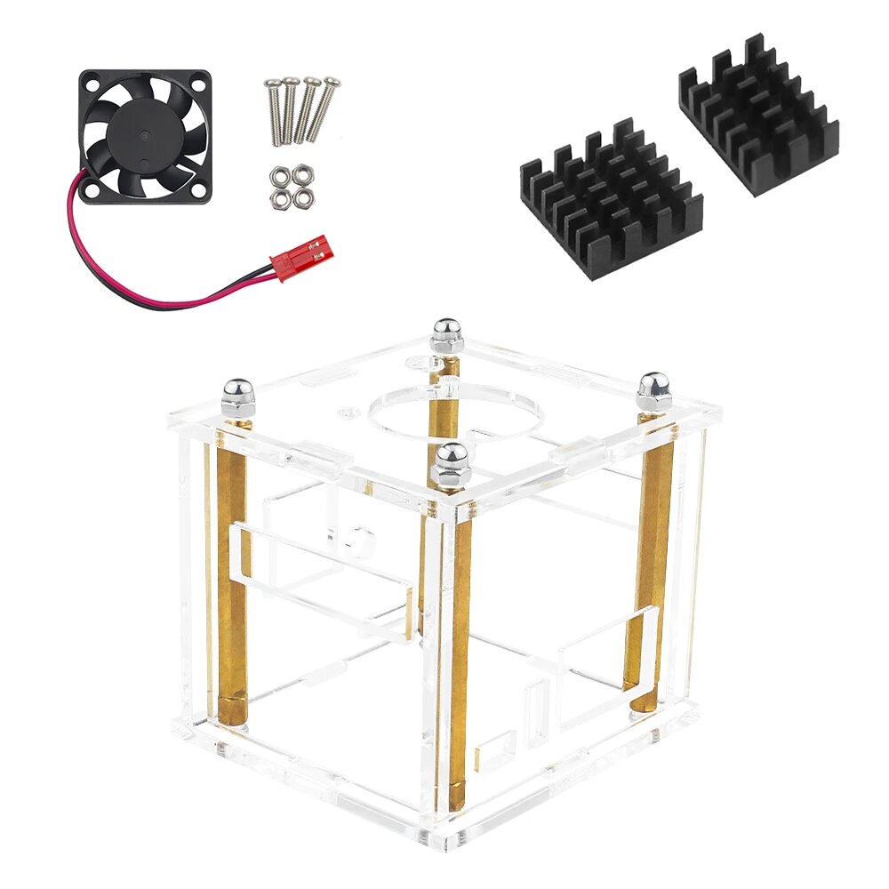 Корпус для Orange Pi Zero 3 акриловый прозрачный SHCHV Case Fan Heatsink