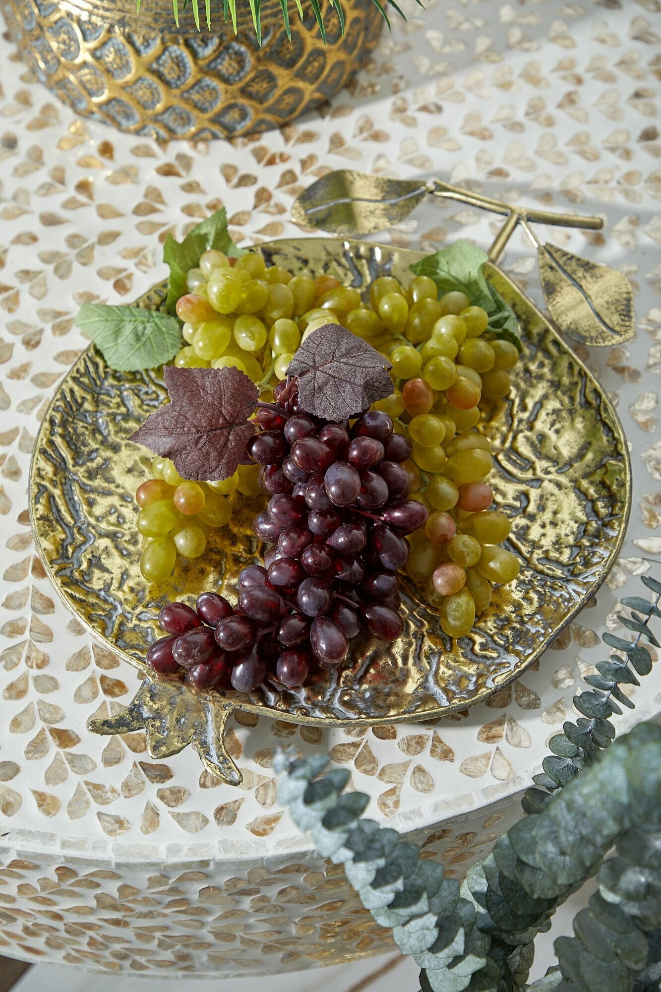 57-425 Блюдо декоративное Гранат настольно-настенное 46х35х5см, Glasar