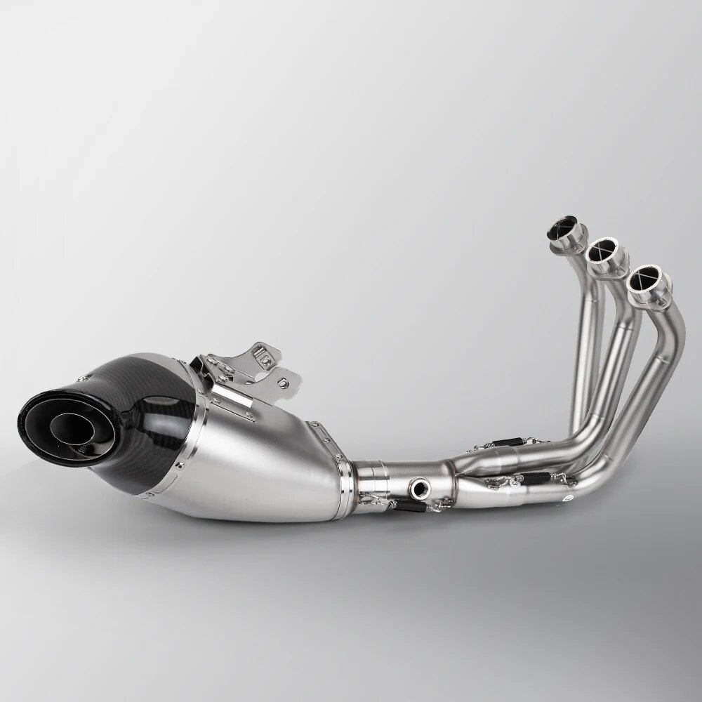 Для YAMAHA FZ09 XSR900 MT09 2014-2020 мотоциклетная выхлопная система, полная система, побег, без шнуровки, передняя труба, соединительная нижняя коробка, глушитель