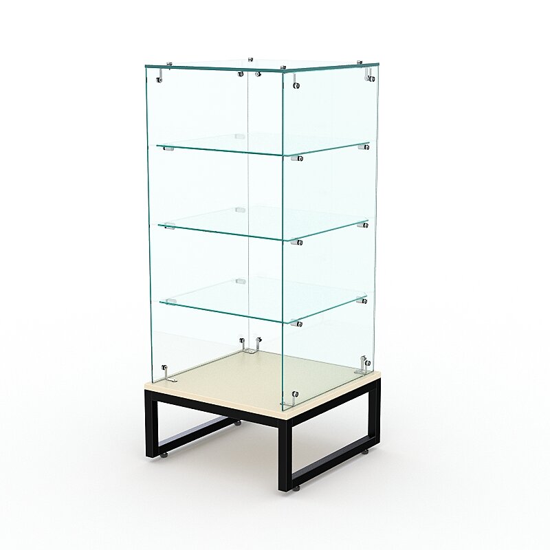 Торговый стеклянный прилавок "лофт стиль" №12-22 (без дверки), Крем Вайс