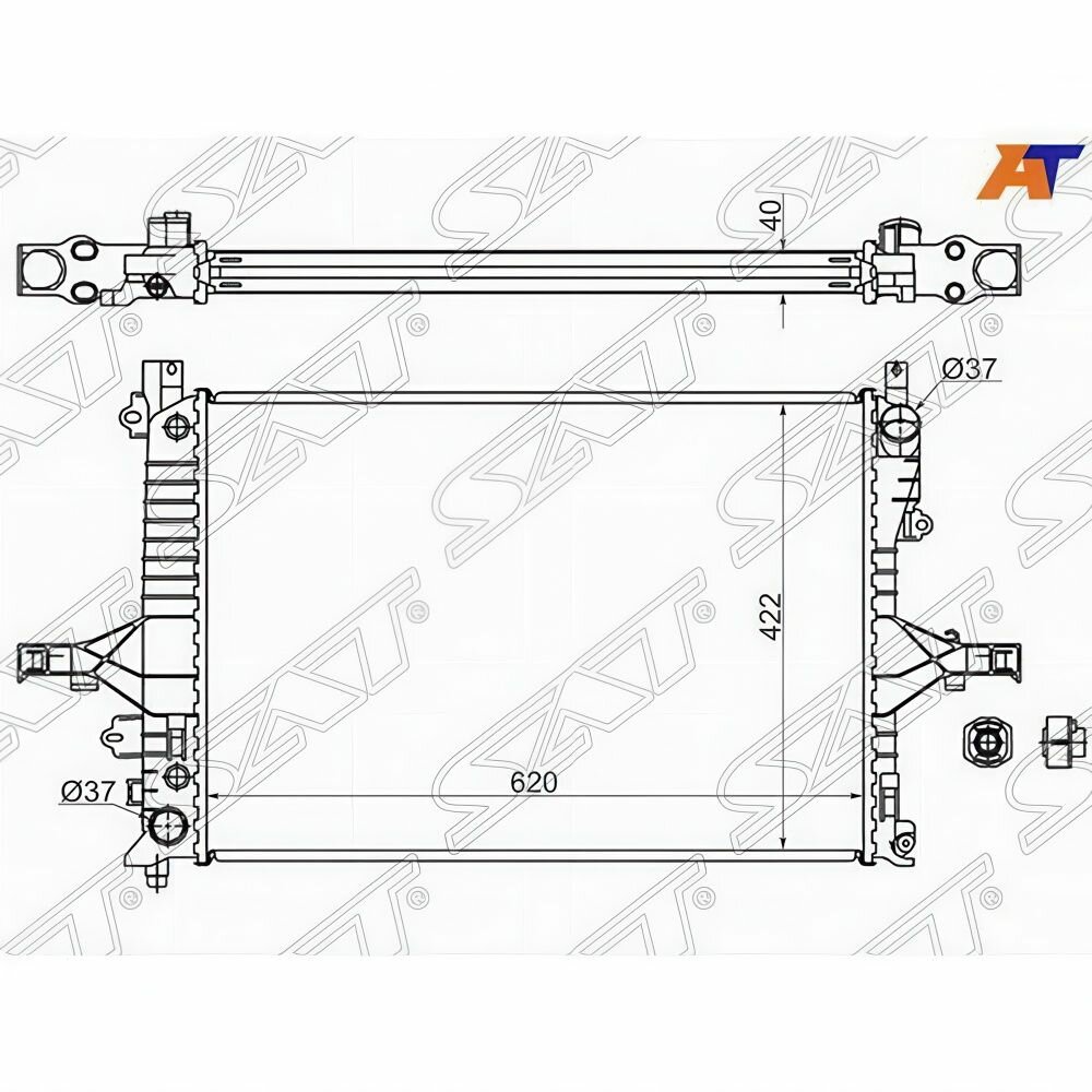 Радиатор охлаждения двигателя для Вольво S80 1998-2006, Volvo S80 SAT SG-VL0003