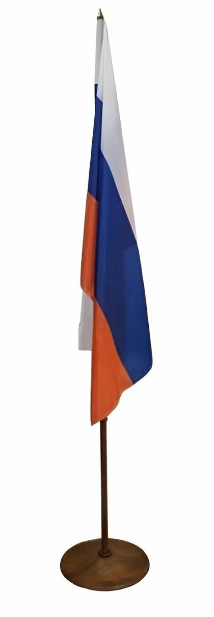Флаг России 90*135 см на металлическом флагштоке 230 см/под красное дерево