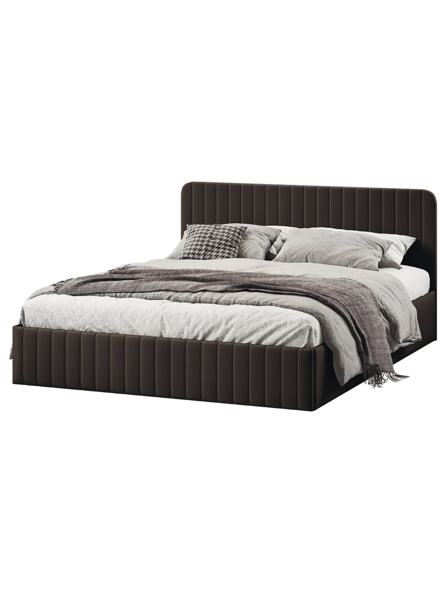 Кровать с ПМ «Шелли» Тип 1 (с подъемным механизмом) с заглушиной Велюр Confetti Stone