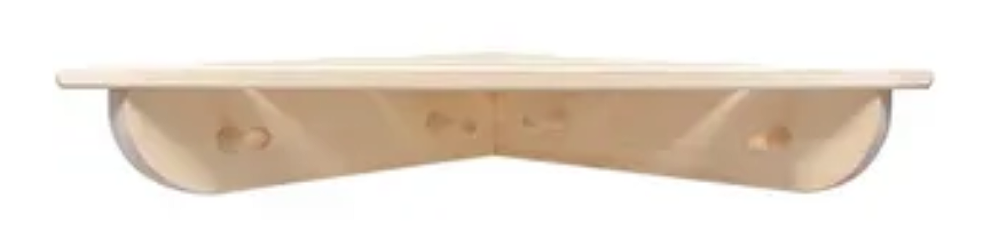 Вешалка для бани Банные штучки полка угловая настенная, из древесины липы, бежевая, 4 крючка, 58х11х29см / аксессуары для сауны