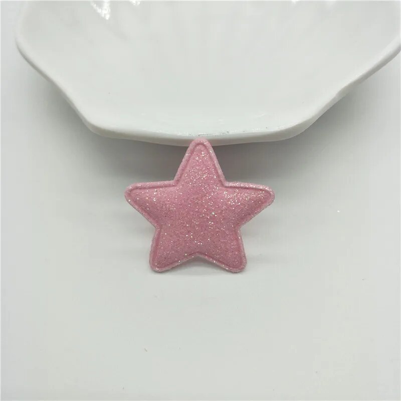 Блестящие аппликации звезды 3.3 см, 100 шт. Розовый, 4
