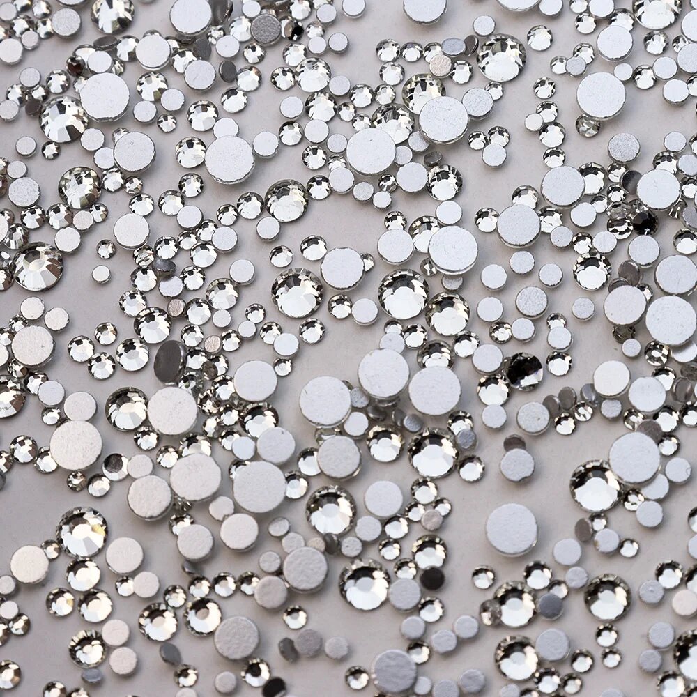 Стразы стеклянные черные JIN SS3-SS16 для декорирования Crystal