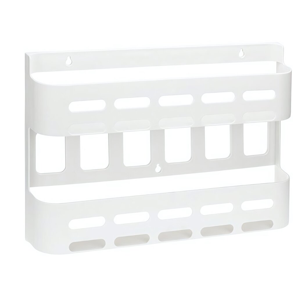 Органайзер навесной для специй, белый, 2 полки, крепление на дверь