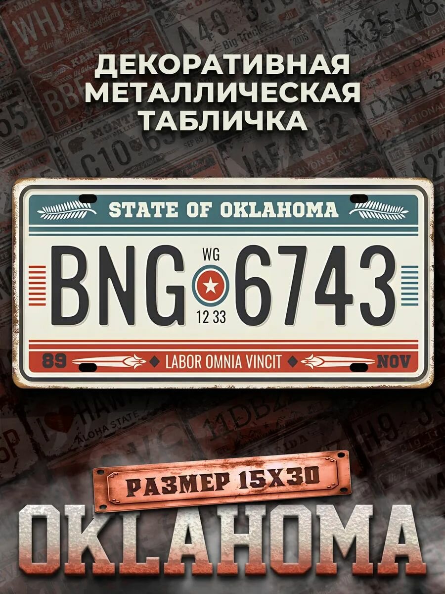 Декоративная металлическая табличка на стену винтаж 15 х 30 см
