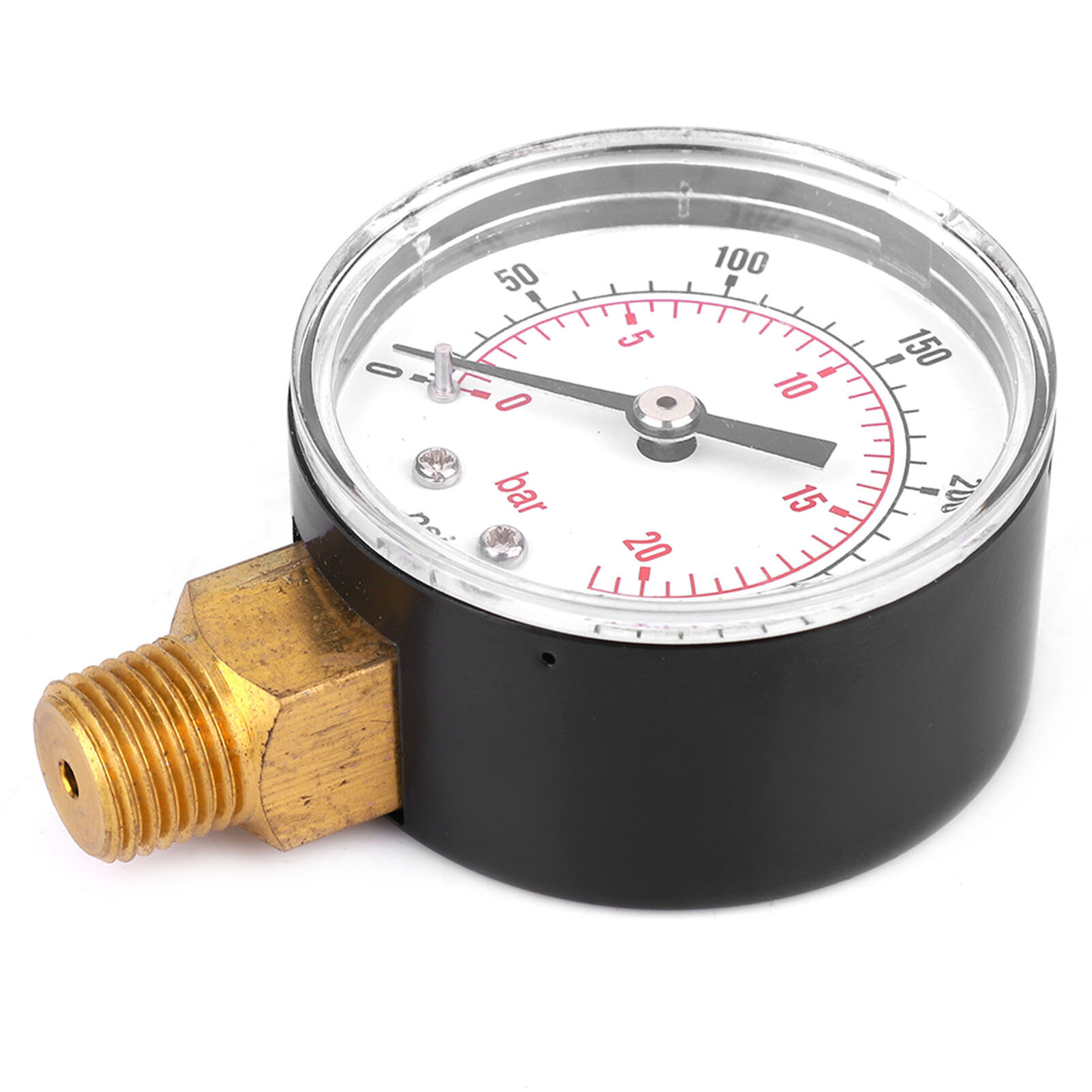 Манометр 50 мм 1/4 BSPT латунная резьба для топлива, воздуха, масла, газа, воды (0-300 фунтов на кв. дюйм 0-20 бар)