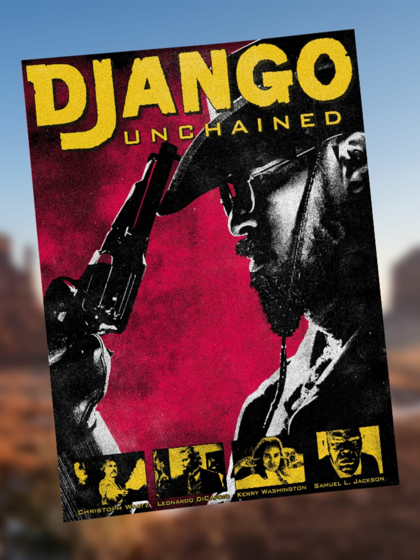 Постер pinterest "Джанго Освобождённый (красный)", 29.7х42см, А3, глянцевый