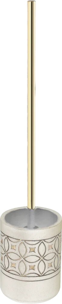 Ершик для унитаза Fixsen Rich FX-251-5 напольный, силиконовый, бежевый, золотой, открытый, с подставкой