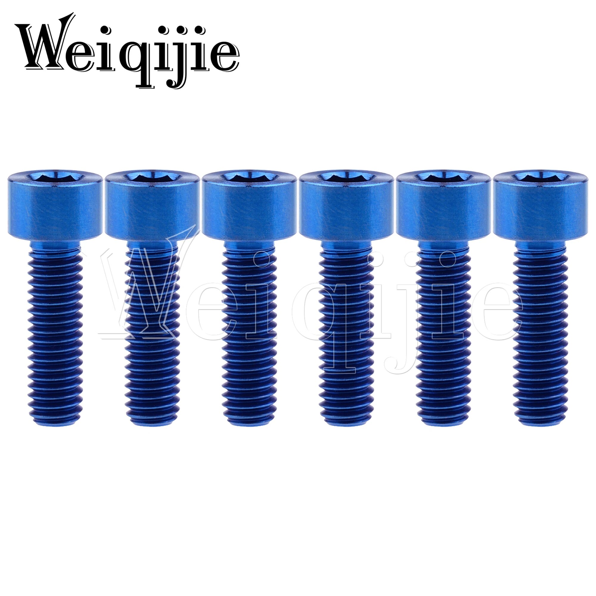 WEIQIJIE Титановые болты для велосипеда M5/M6 М5 (постельное белье), Blue, 20mm
