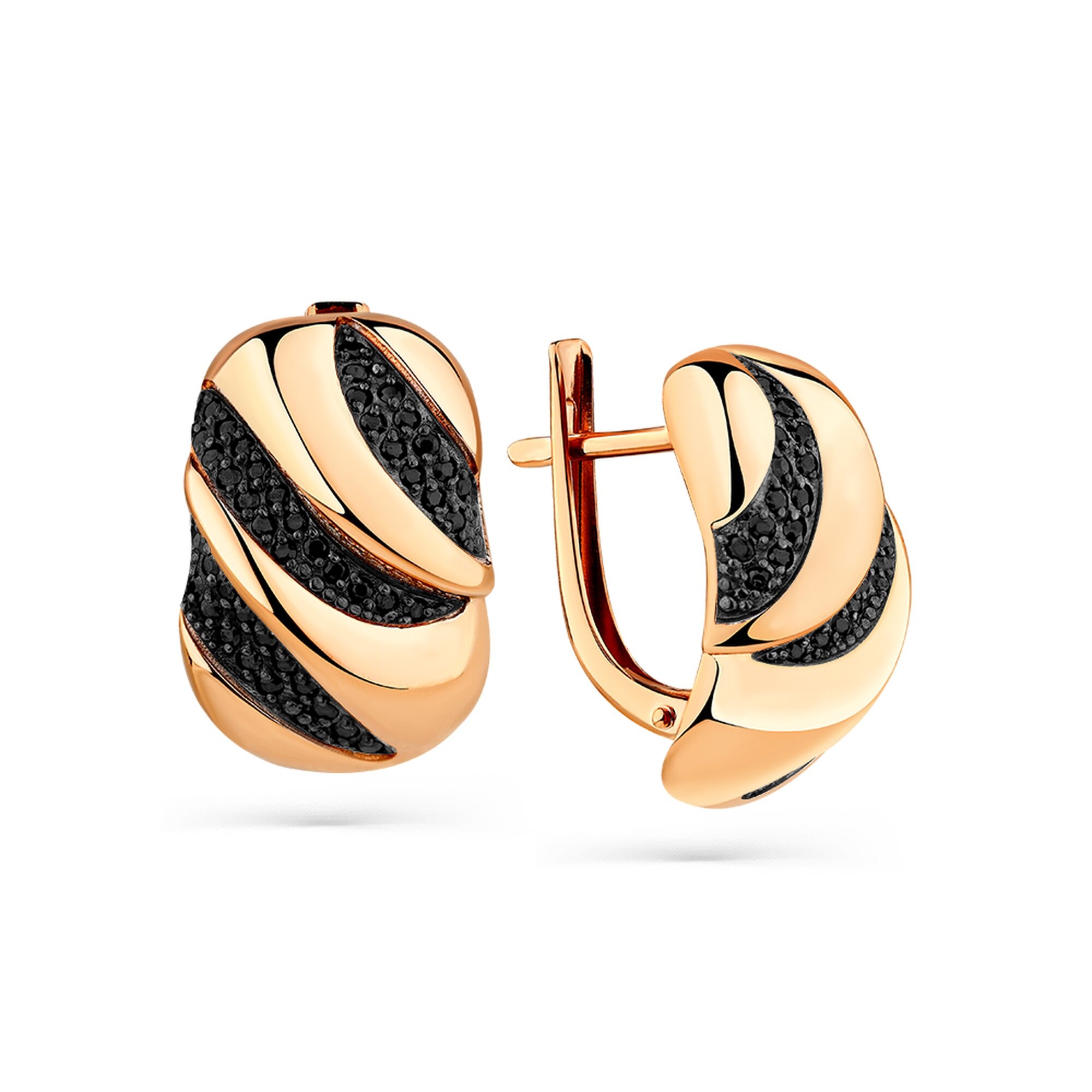 Серьги, красное золото, 585 проба, шпинель