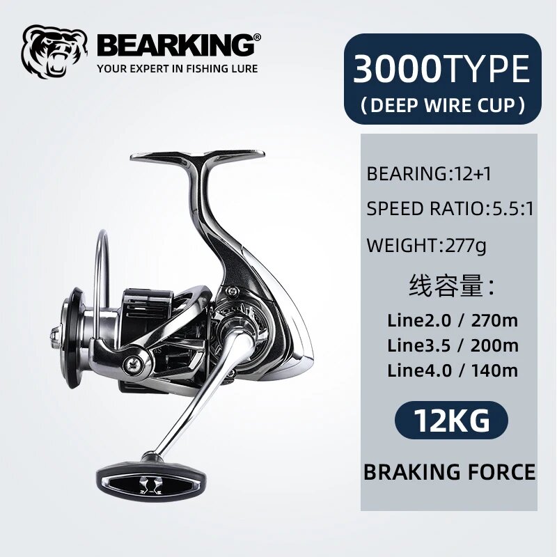 Спиннинговая катушка BEARKING 1000-5000 3000s
