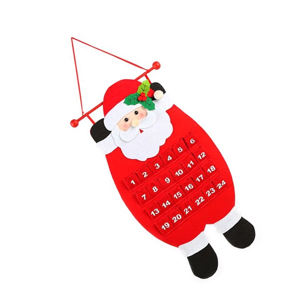 Фетровая Цифровая Подвеска С Календарем На Рождественской Елке- красный