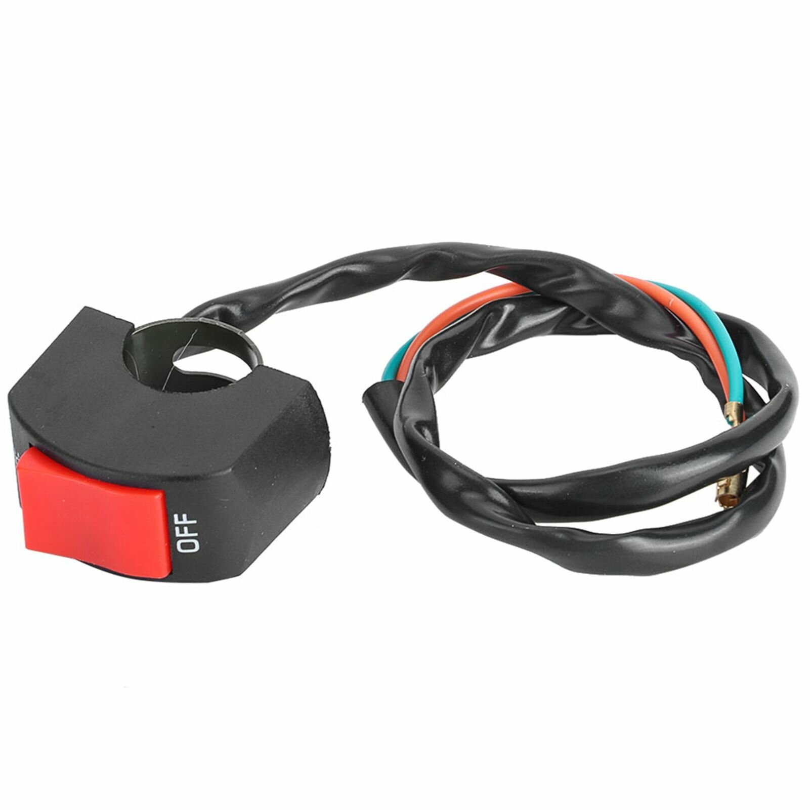 Переключатель фары для мотоцикла 7/8 дюймов, установка на руль, черный с желтым кнопкой