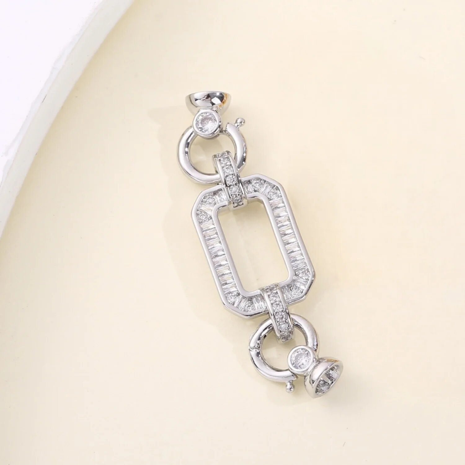 Медный циркон с квадратным жемчугом, фурнитура для бижутерии LIJIEMEI Cheng qu-kou-1