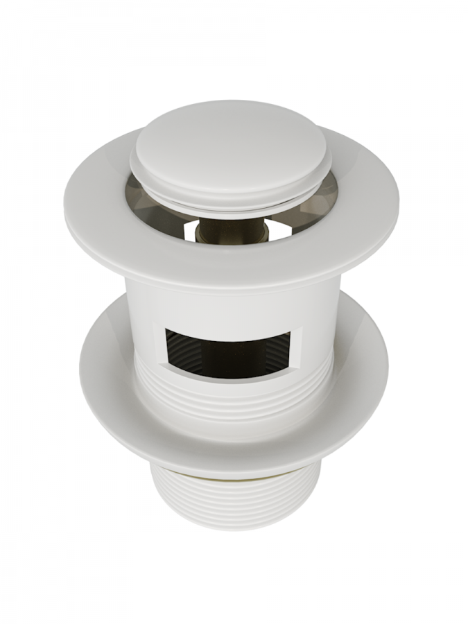 Донный клапан для раковины с переливом Teymi Ritta белый матовый T140123