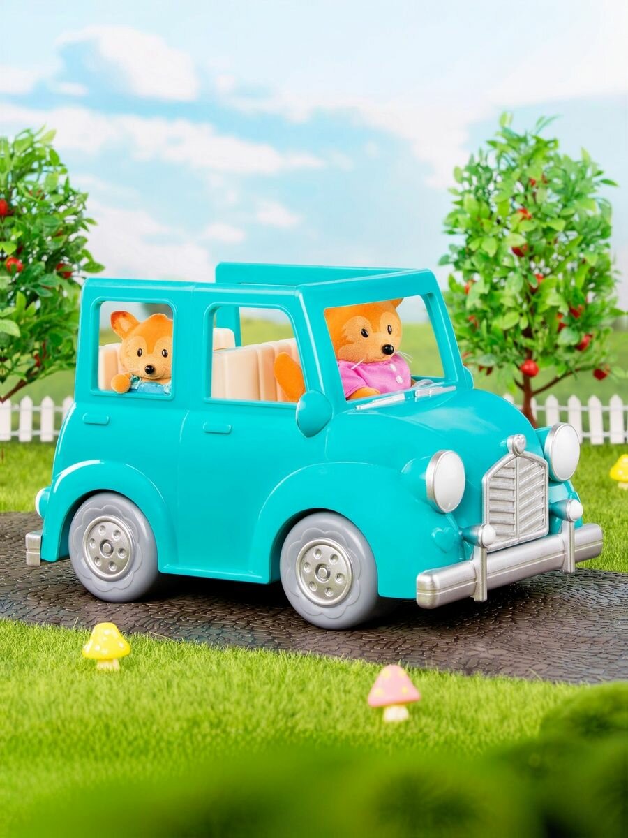 LI'L WOODZEEZ Машина кабриолет с чемоданом для фигурок, игрушечный транспорт, голубой для детей от 3 лет
