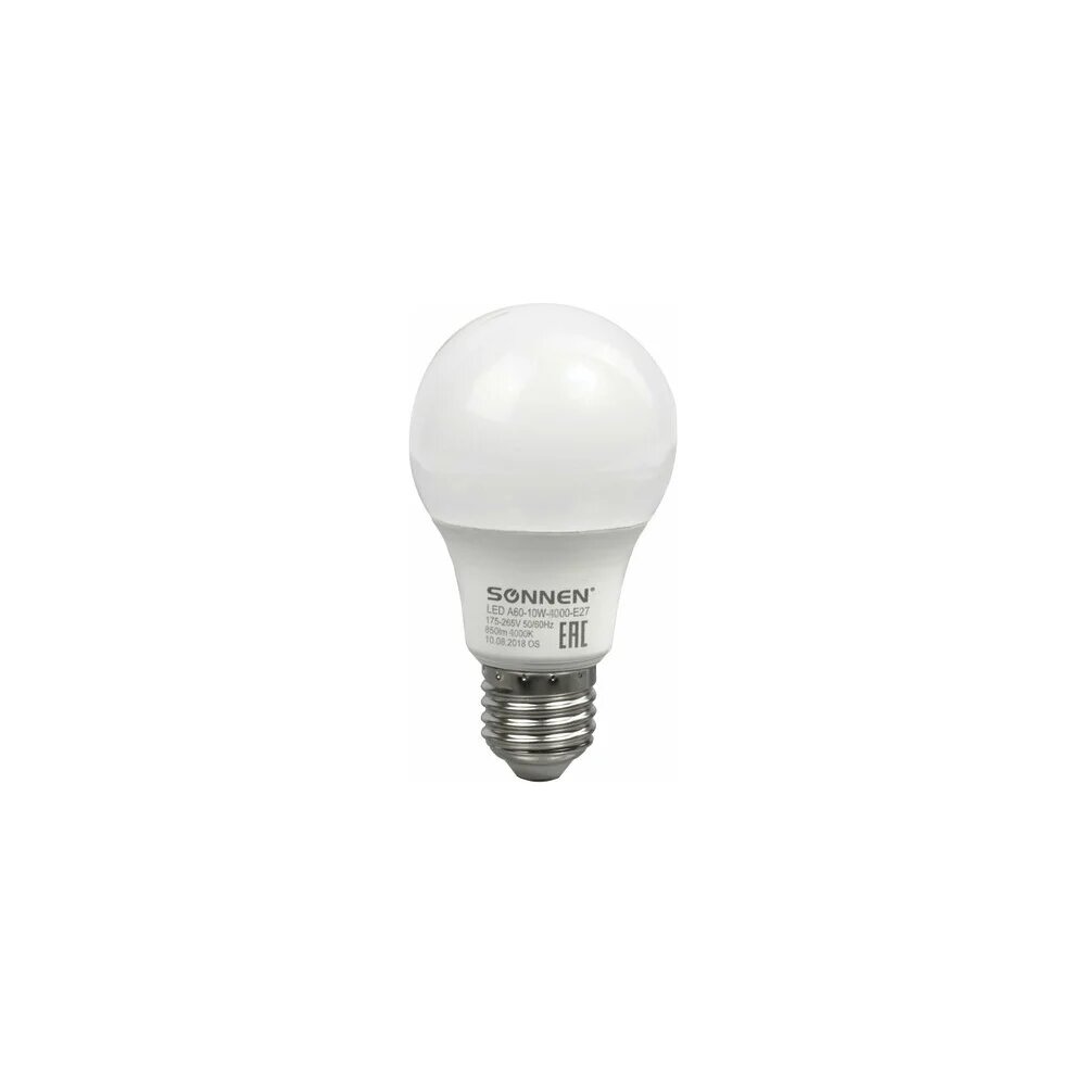 SONNEN Лампы Led Комплект 10 шт, 10 (85) Вт, цоколь Е27, груша, нейтральный белый свет, Led A60-10W-4000-E27, 880794