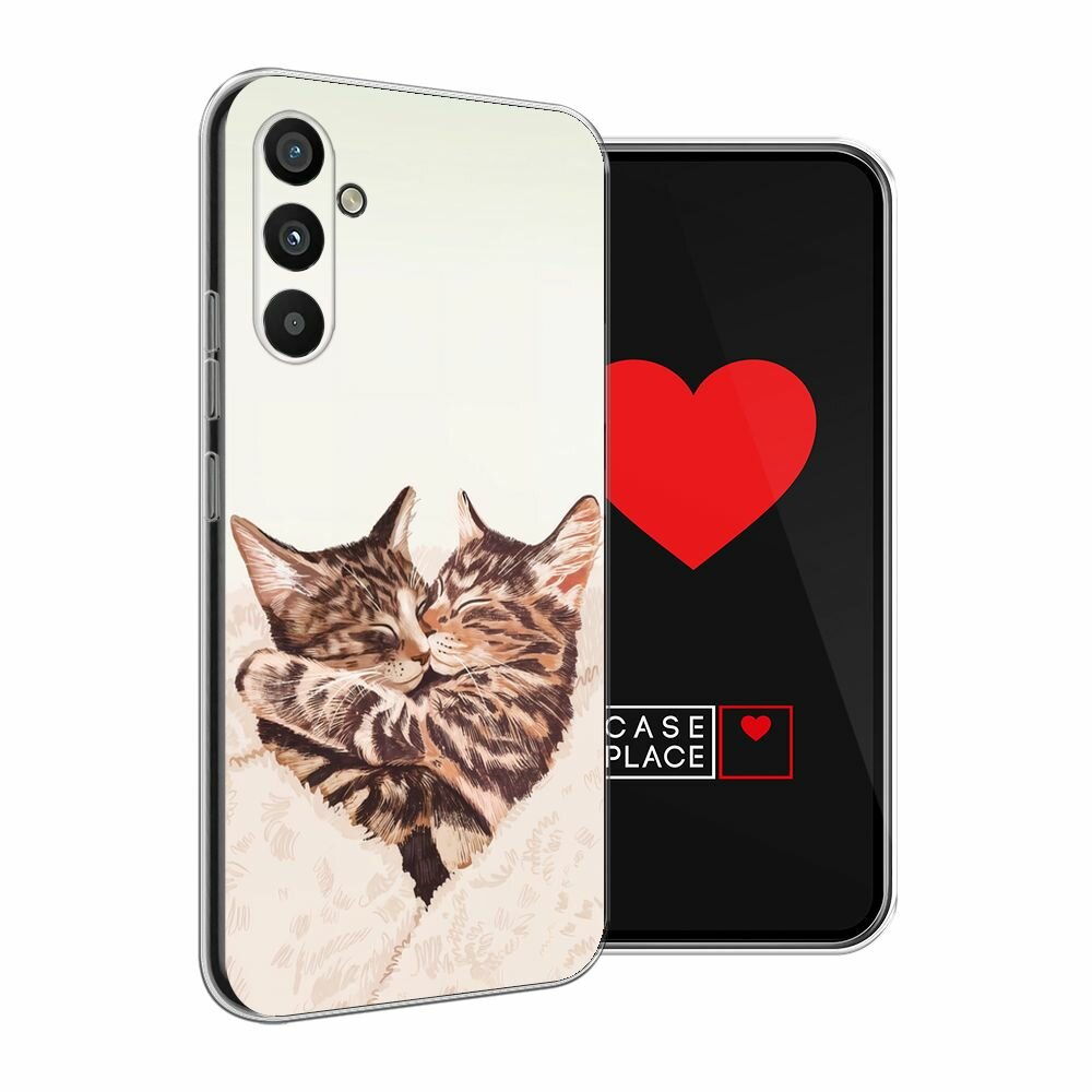 Чехол на Samsung Galaxy A34 / Самсунг A34 с принтом "Влюбленные котейки - 14 февраля" — фото 1