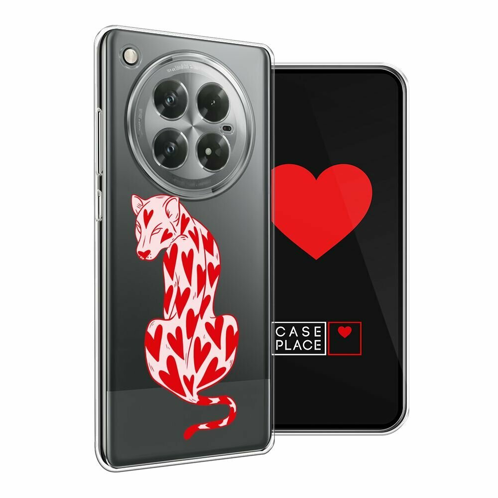 Чехол на Infinix Zero 40 5G / Инфиникс Зеро 40 5G с принтом "Heart panther 2 - 14 февраля", прозрачный — фото 1