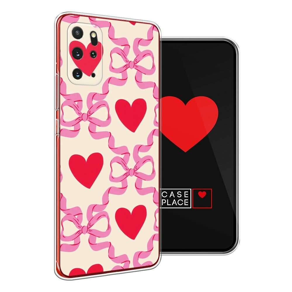 Чехол на Samsung Galaxy S20 + / Самсунг Галакси S20 Плюс с принтом "Hearts and ribbons 1 - 14 февраля" — фото 1