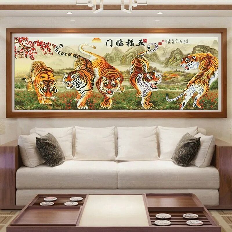 Набор для вышивания, тигр,11CT 3нити,200*80cm