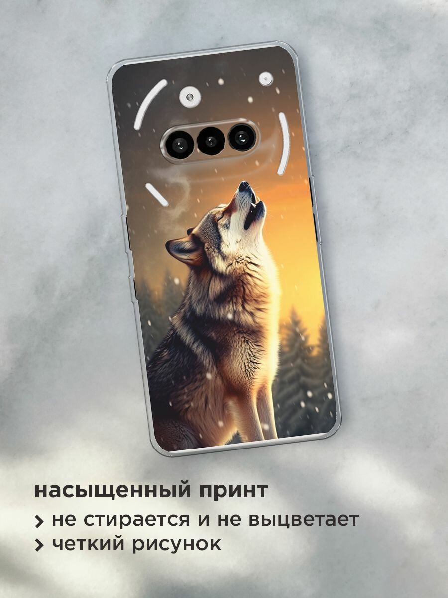 Чехол на Nothing Phone 3a / Нотинг Фон 3а с принтом "Воющий волк" — фото 1