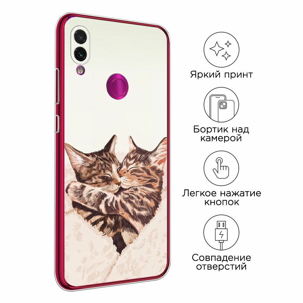 Чехол на Xiaomi Redmi Note 7 / Сяоми Редми Нот 7 с принтом "Влюбленные котейки - 14 февраля" — фото 1