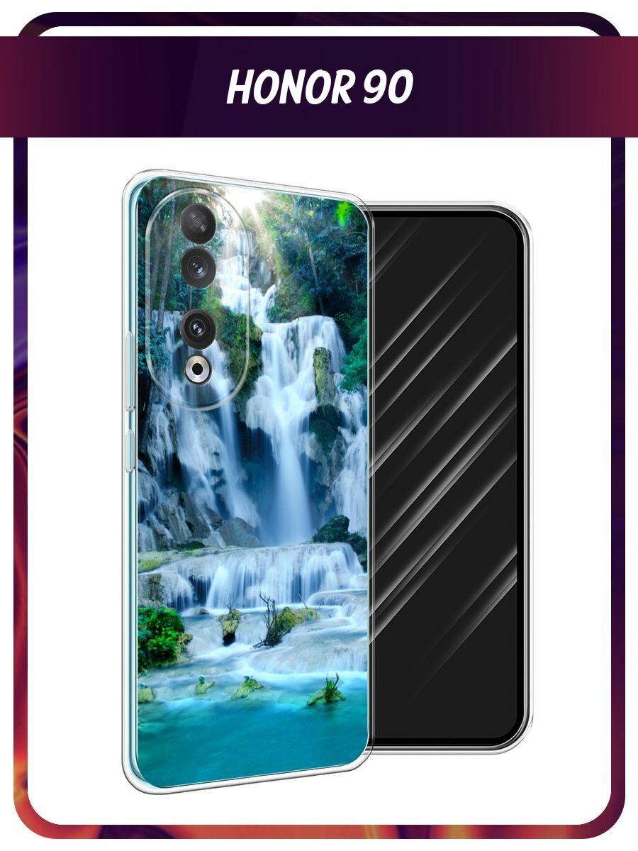 Силиконовый чехол на Honor 90 / Хонор 90 с принтом Водопад 8