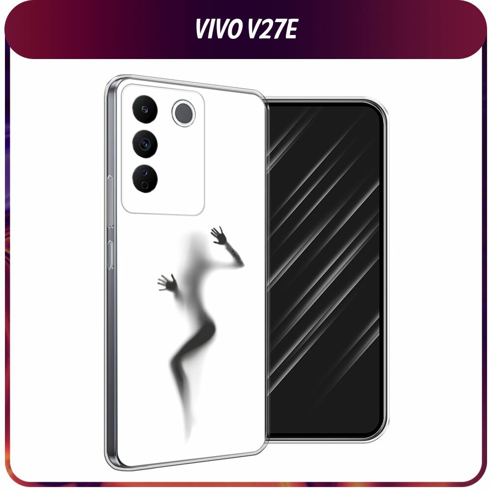 Силиконовый чехол на Vivo V27e / Виво V27e с принтом "Девушка в душе"